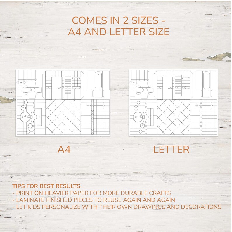 Printable 4-room Paper Dollhouse – DIY Cut, Color and Build Craft for ...
