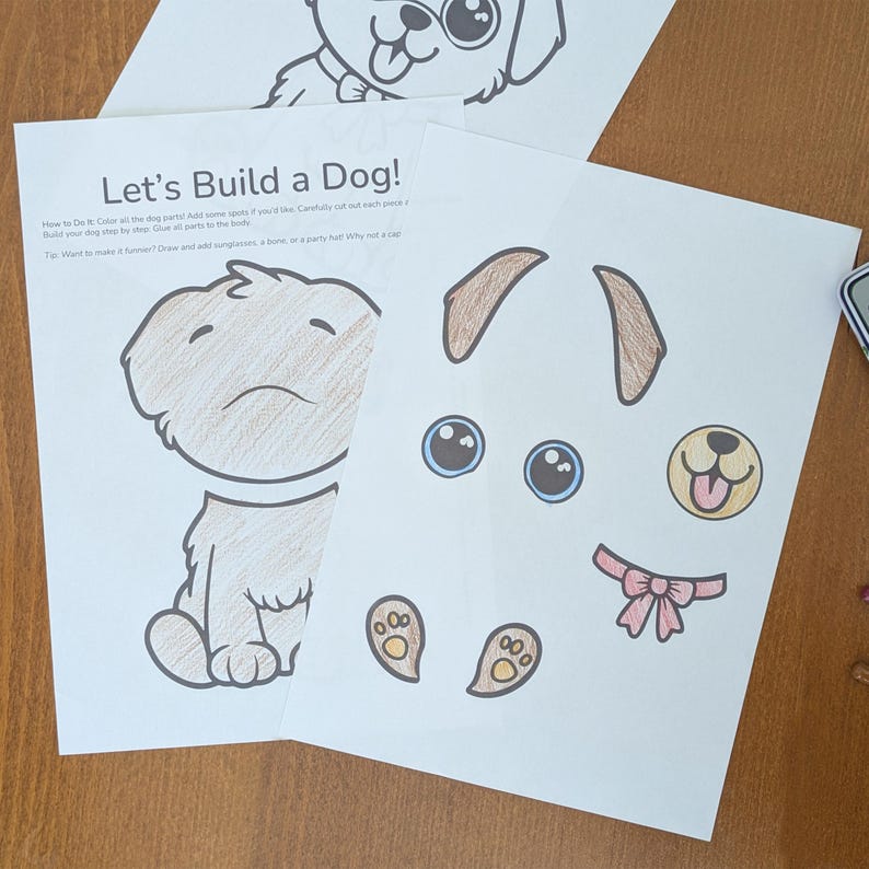 Printable Dog Craft | Color, Cut & Paste Activity for Kids | DIY Paper ...