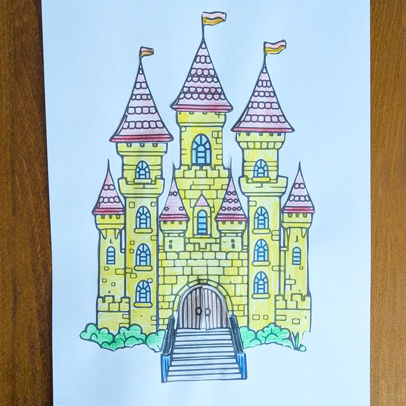 Printable Castle Craft | Color Cut and Paste Castle Activity | Kids DIY ...