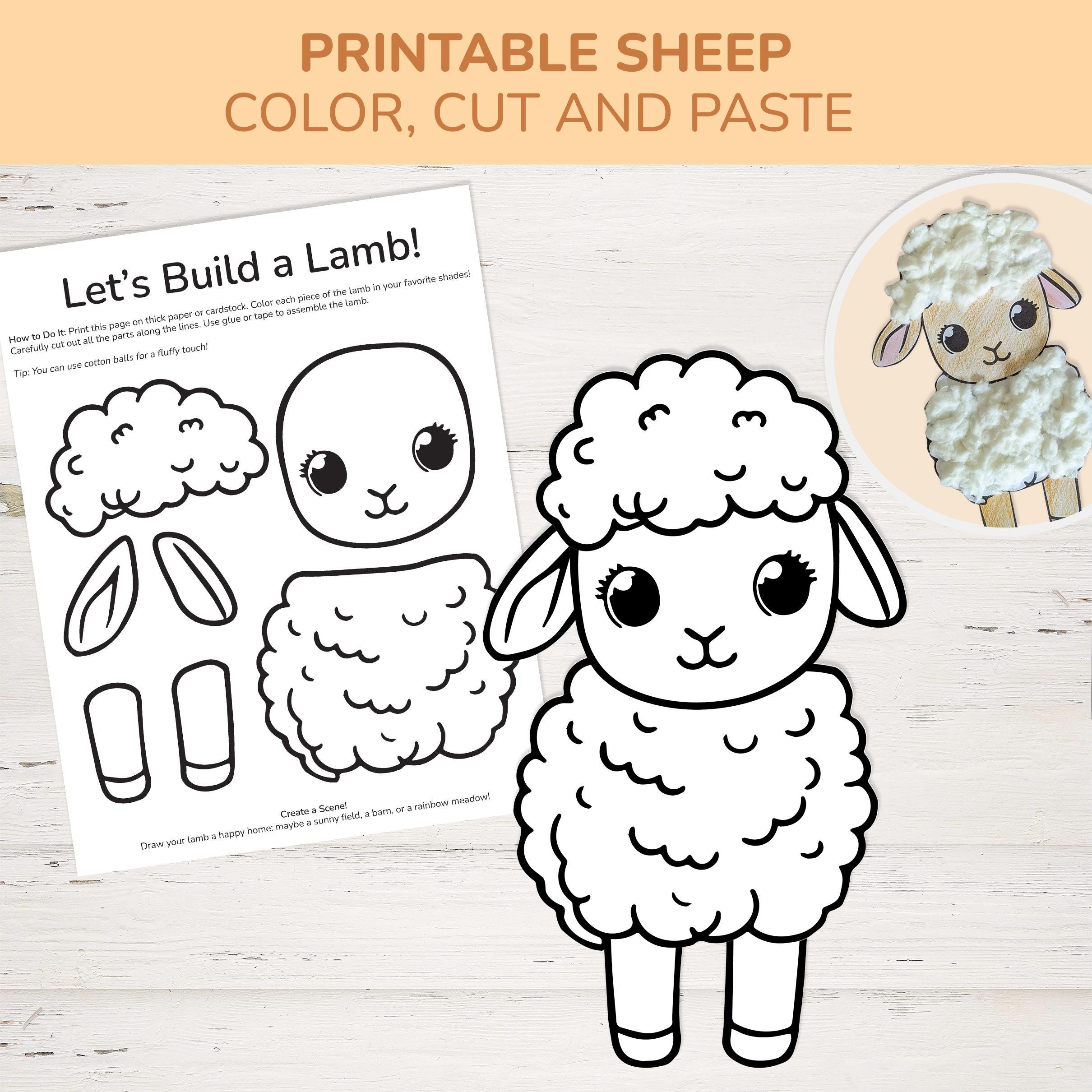 Printable Sheep Craft – Cut, Color & Glue Paper Activity for Kids | A4 ...