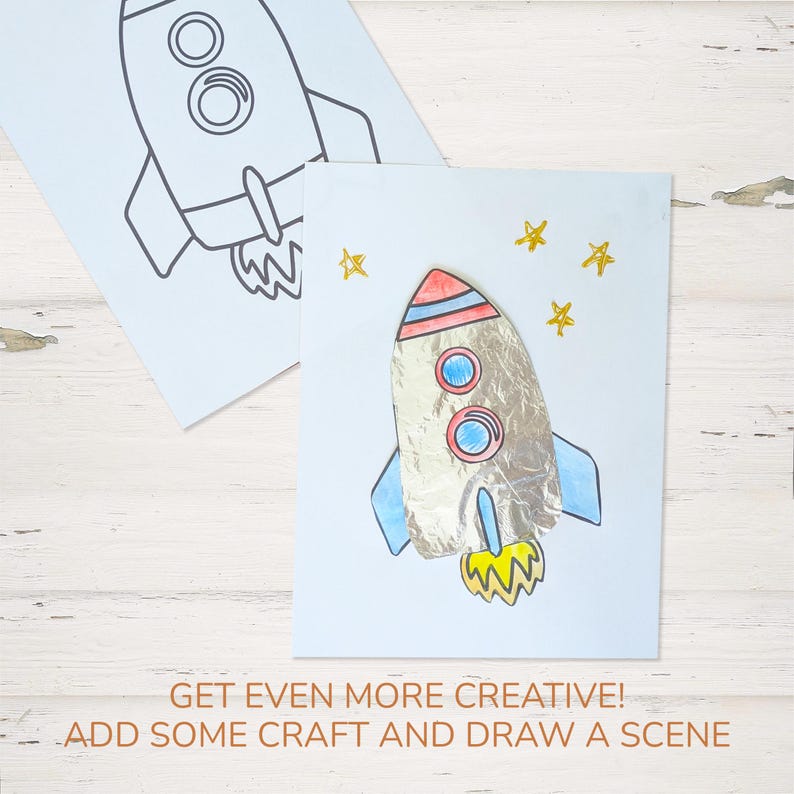Printable Rocket Craft for Kids – Color, Cut and Paste Rocket Template ...