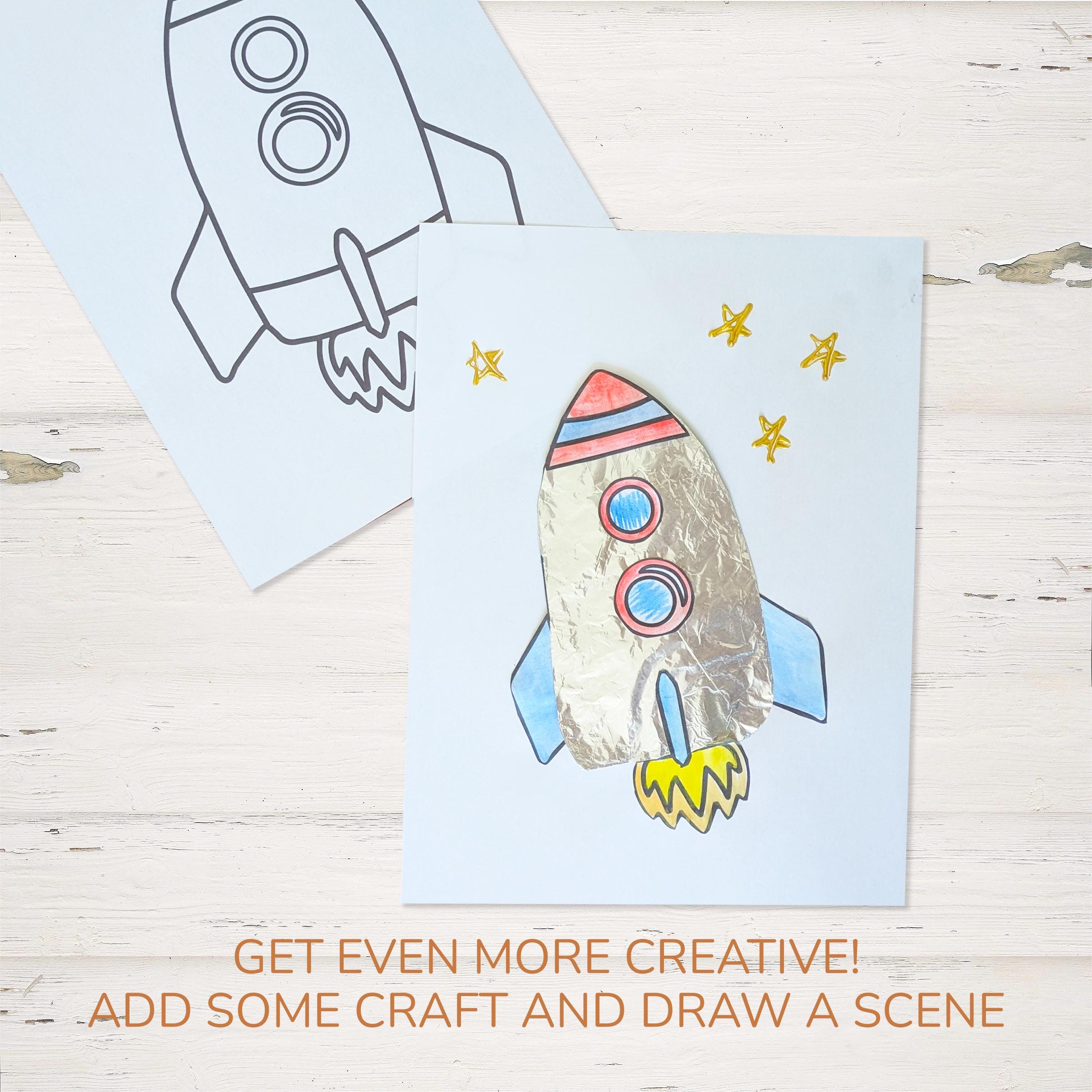 Printable Rocket Craft for Kids – Color, Cut and Paste Rocket Template ...