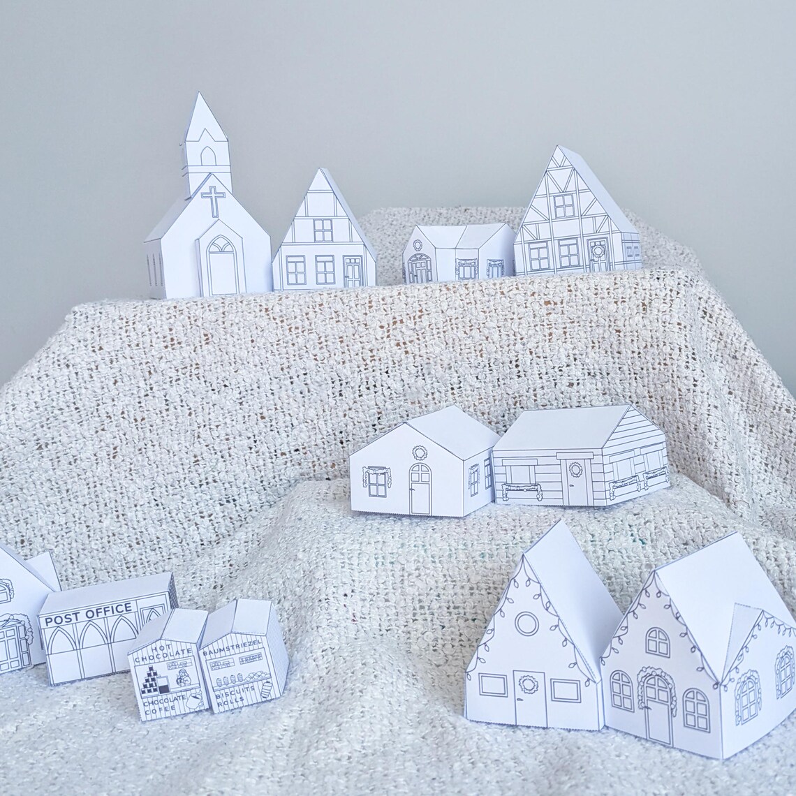 Printable Christmas Village Houses | DIY Paper Christmas Town | 8 ...