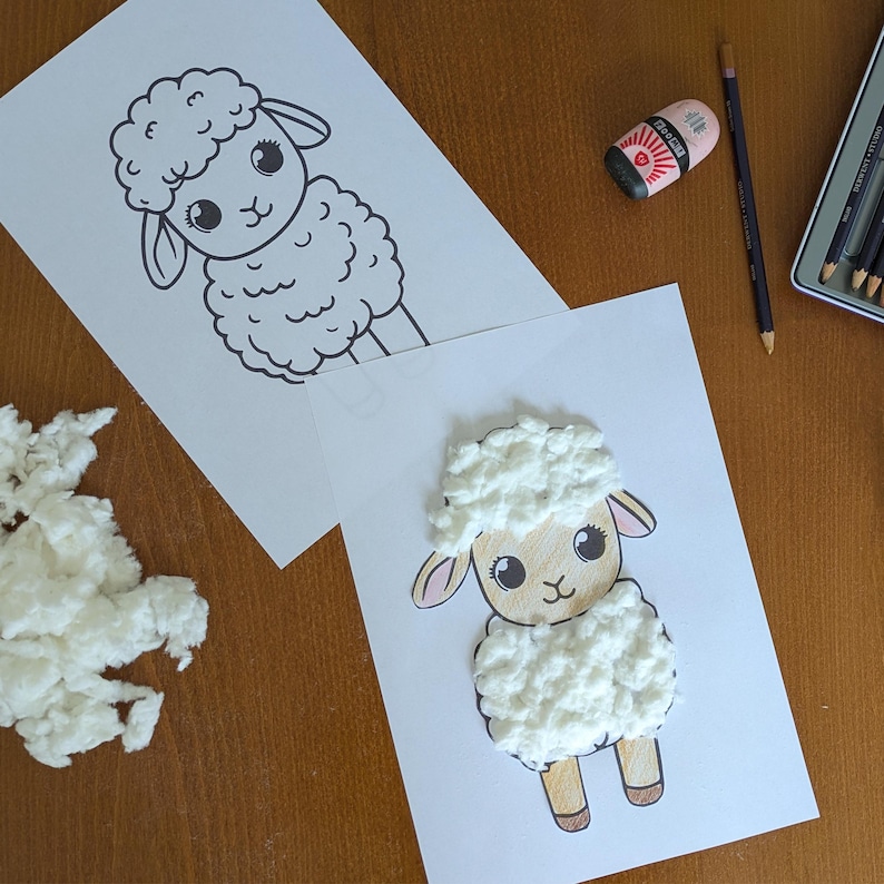 Printable Sheep Craft – Cut, Color & Glue Paper Activity for Kids | A4 ...