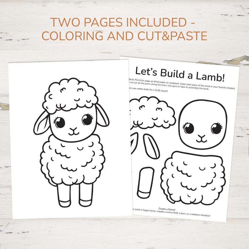 Sheep Craft Printable, Cut and Paste Farm Animal Activity for Kids ...