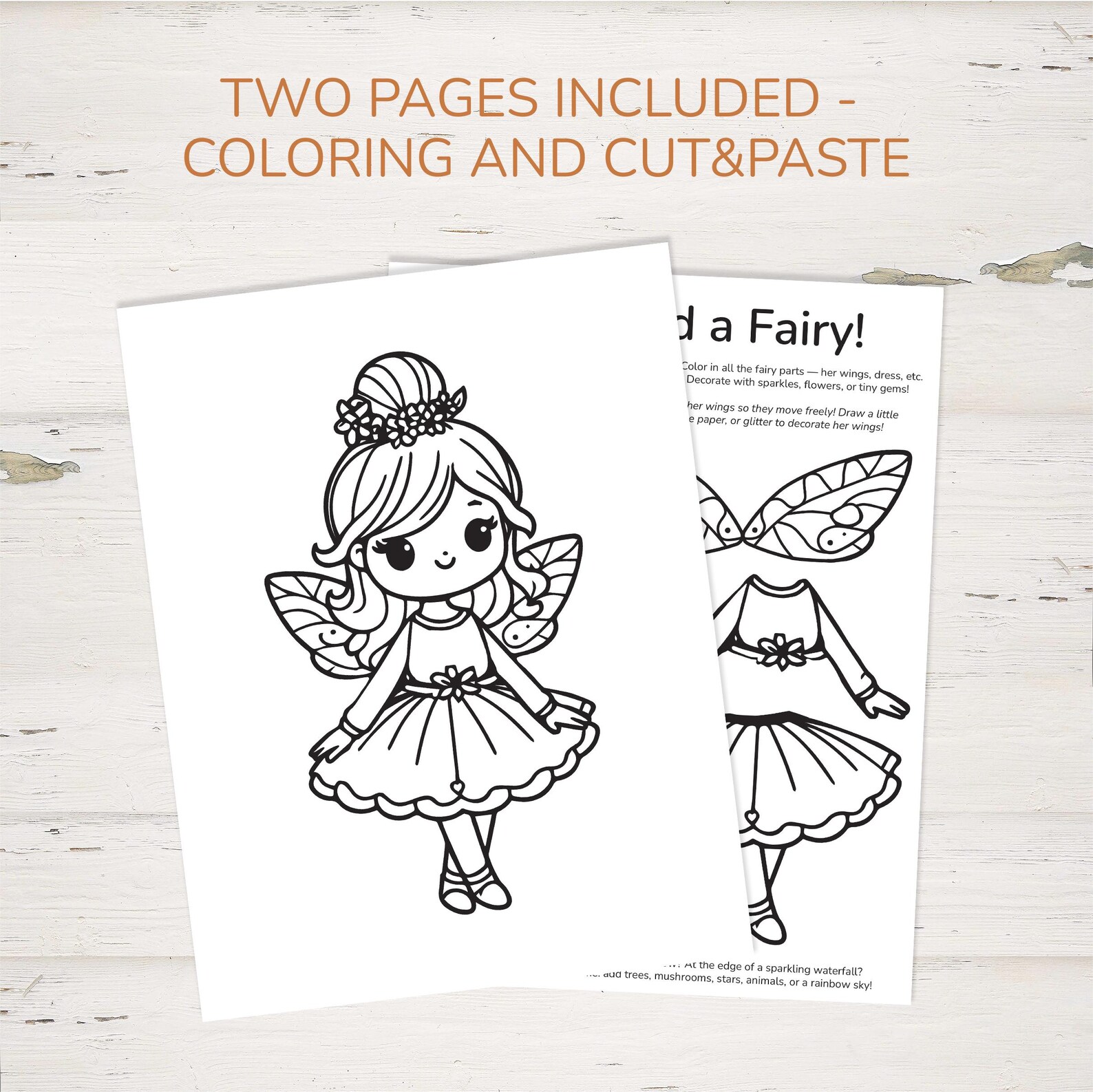 Printable Fairy Craft – Cut, Color & Glue Paper Activity for Kids | A4 ...