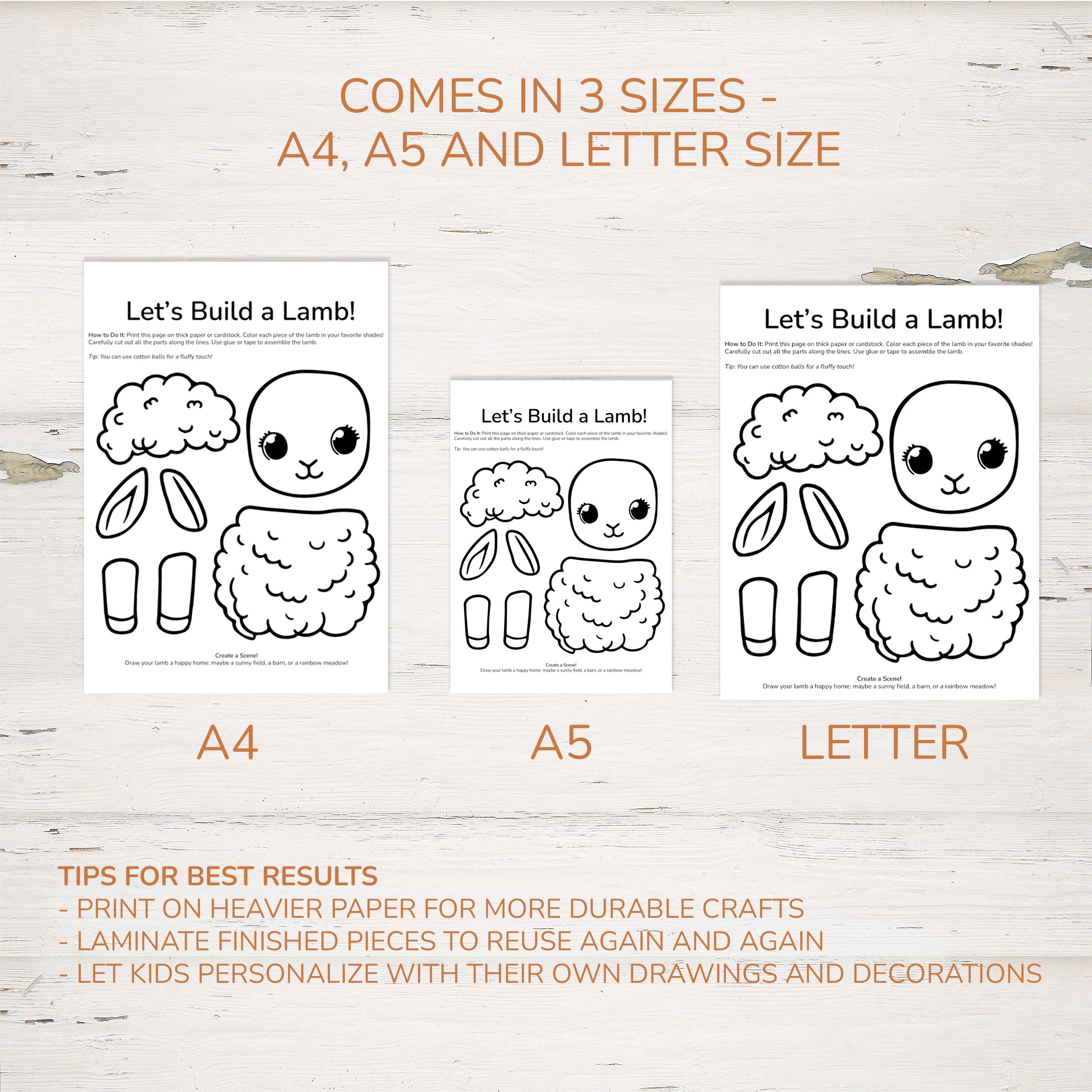 Sheep Craft Printable, Cut and Paste Farm Animal Activity for Kids ...