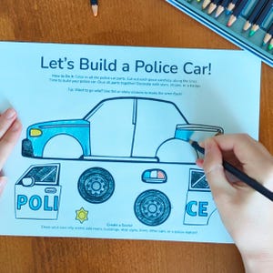 Printable Police Car Craft – Cut, Color and Glue Activity for Kids ...