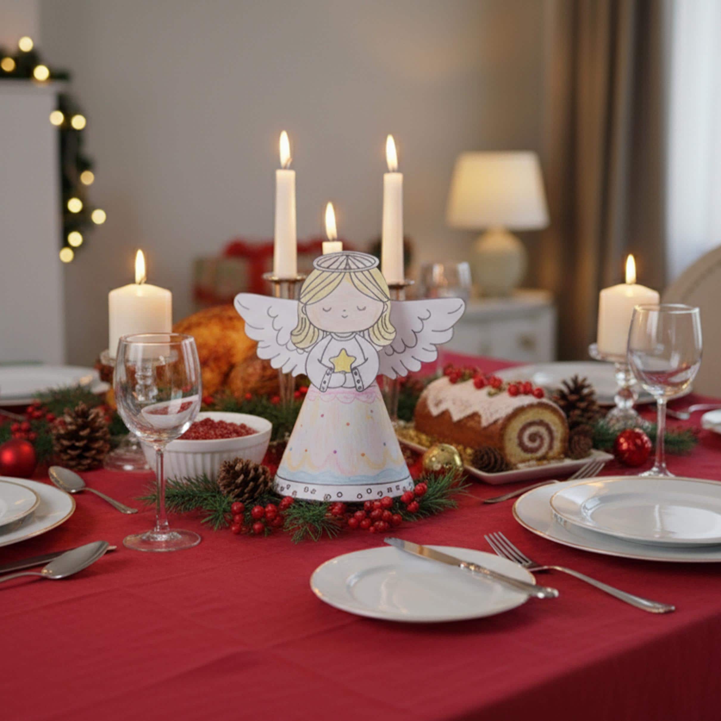 Printable Christmas Angel Craft – DIY Paper Angel Decoration | Color ...
