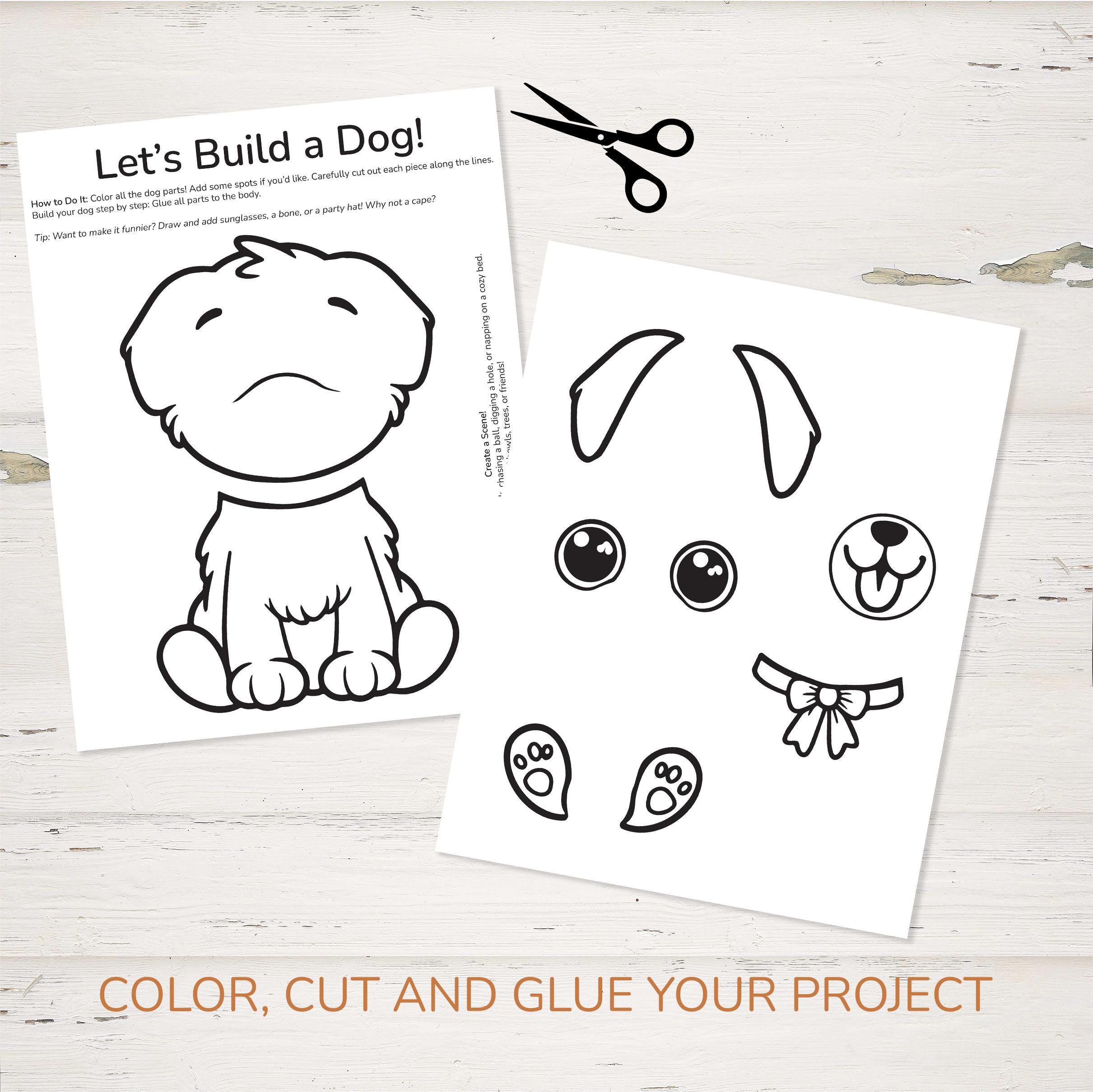 Printable Dog Craft | Color, Cut & Paste Activity for Kids | DIY Paper ...