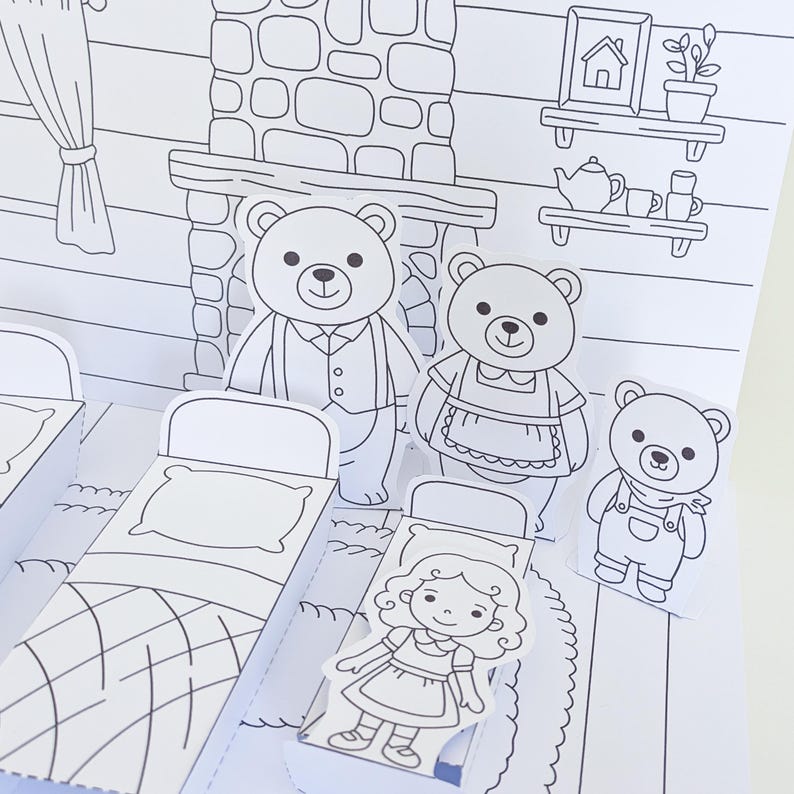 Goldilocks and the Three Bears Craft Printable | 3D Fairy Tale Diorama ...