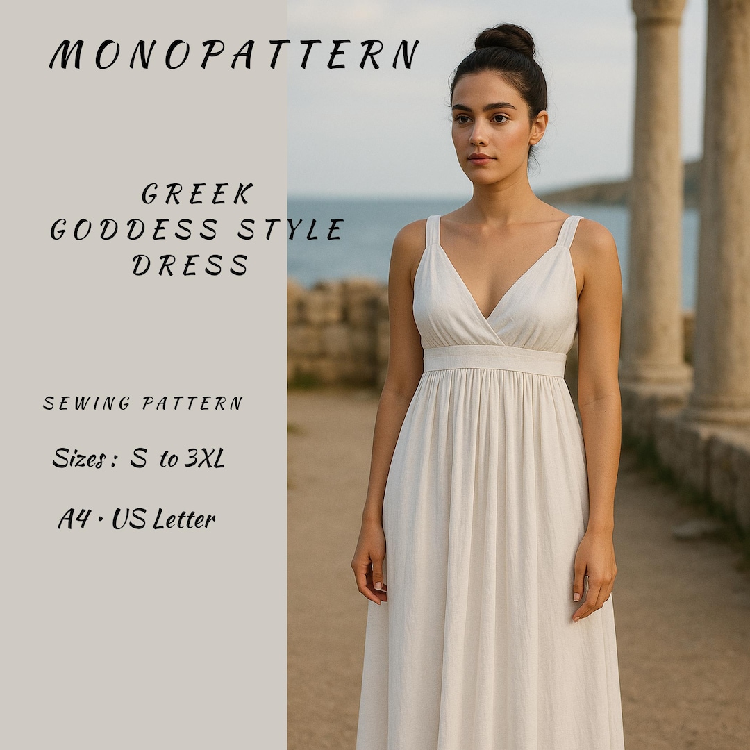 Greek Goddess Style Maxi Dress – Boho Summer Sundress With Empire Waist ...