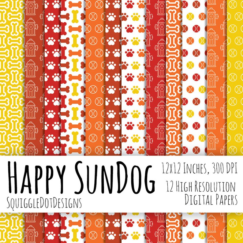 Dog Themed Digital Printable Paper for Cards, Crafts, Art and ...