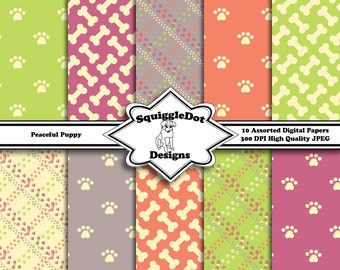 Dog Themed Digital Printable Paper for Cards, Crafts, Art and ...