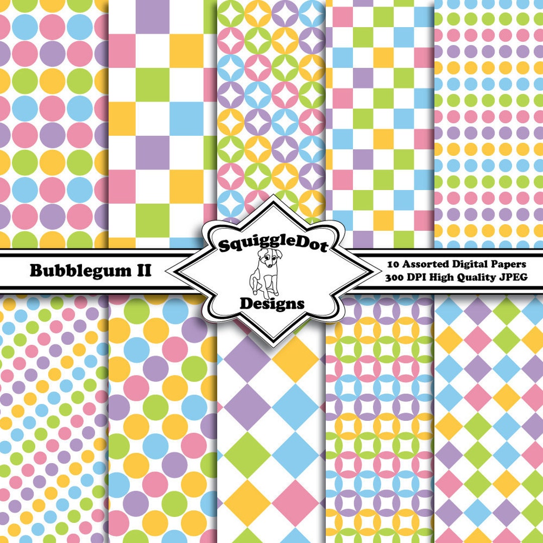 Printable Papers Digital Scrapbook Paper in Bright Easter Pastels ...