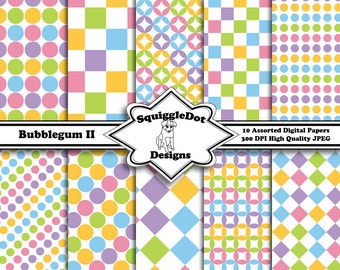 Printable Papers Digital Scrapbook Paper in Bright Summery | Etsy