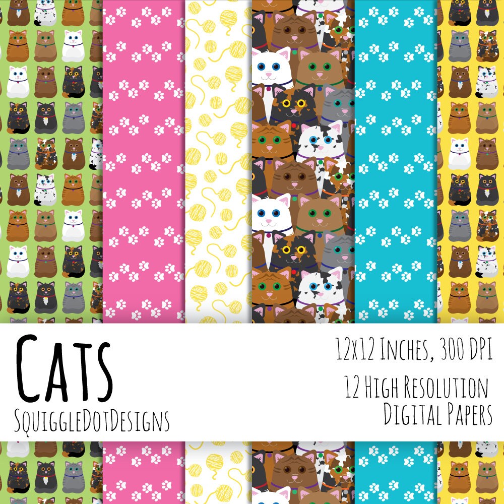 Digital Paper for Cards, Crafts, and Scrapbooking Printable Set of 12 ...