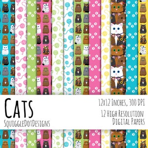 Digital Paper for Cards, Crafts, and Scrapbooking Printable Set of 12 ...