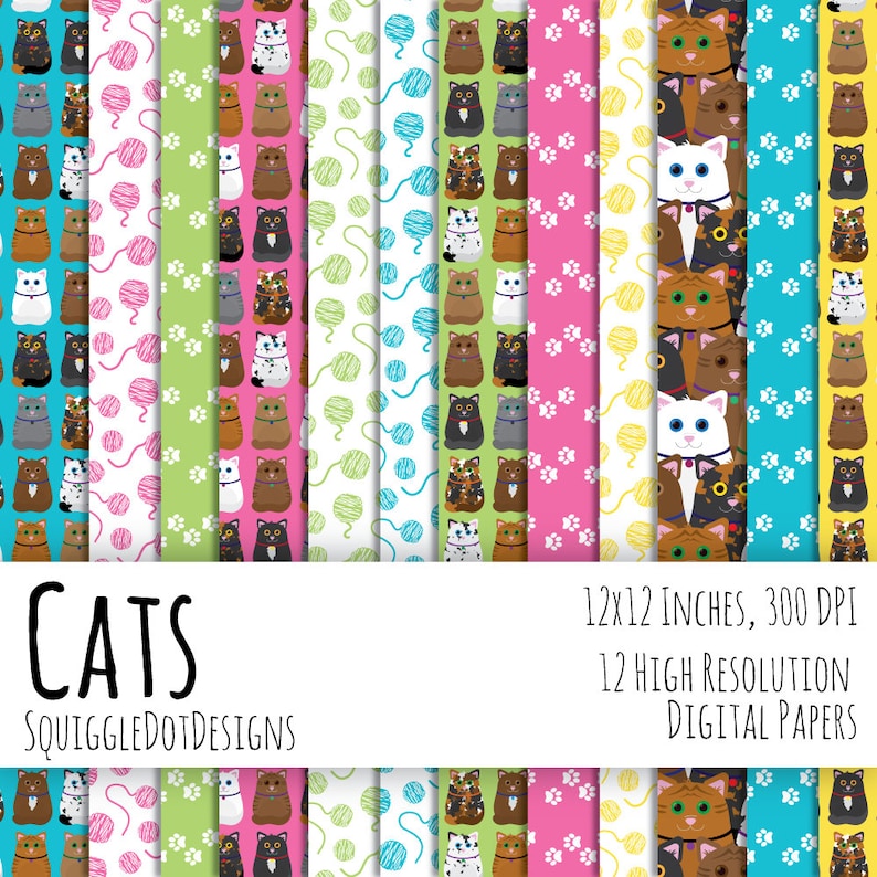 Digital Paper for Cards, Crafts, and Scrapbooking Printable Set of 12 ...