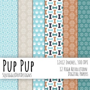 Dog Themed Digital Printable Paper for Cards, Crafts, Art and ...