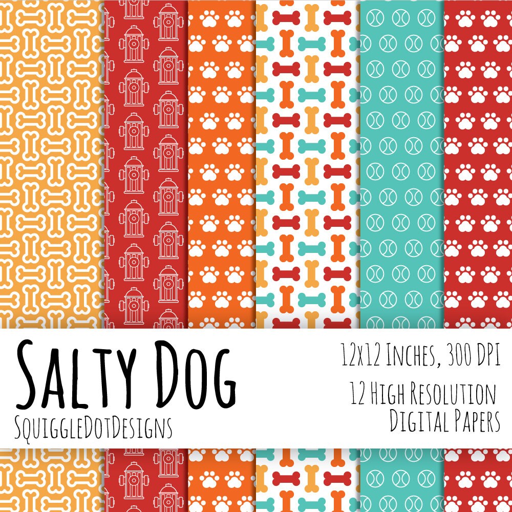 Dog Themed Digital Printable Paper for Cards, Crafts, Art and ...