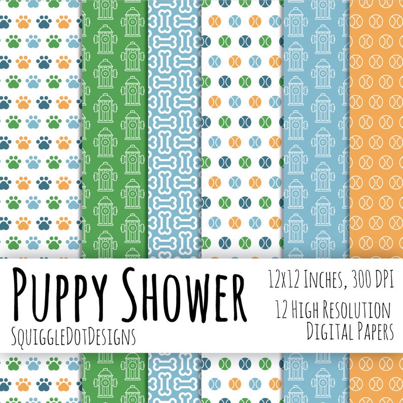 Dog Themed Digital Printable Paper for Cards, Crafts, Art and ...
