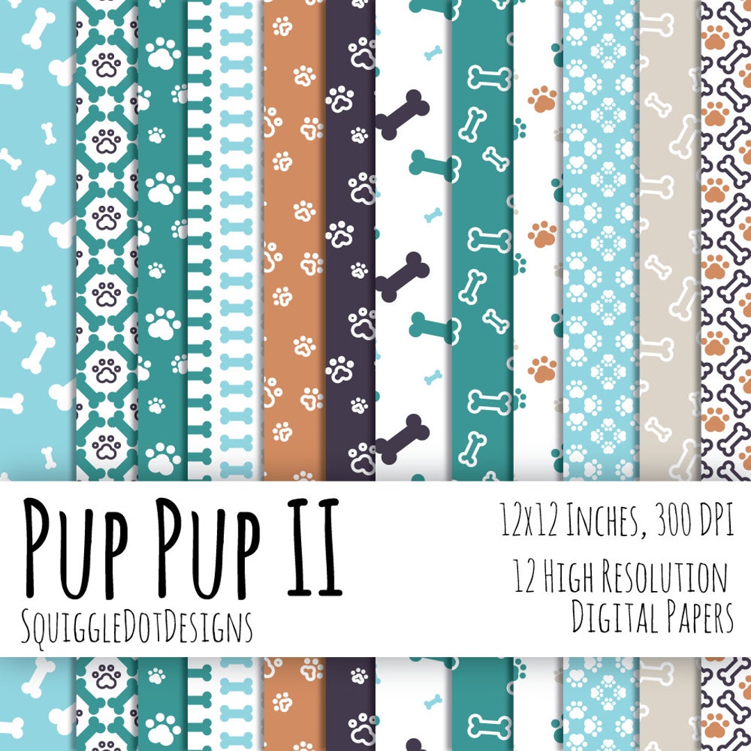 Dog Themed Digital Printable Paper for Cards, Crafts, Art and ...