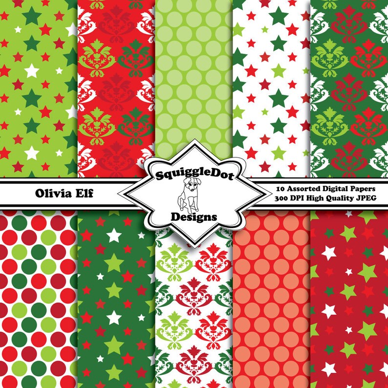 Digital Printable Christmas Paper Paper for Cards, Crafts, Art and ...