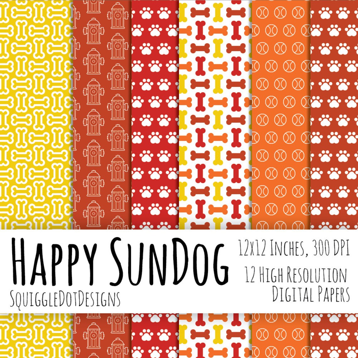 Dog Themed Digital Printable Paper for Cards, Crafts, Art and ...