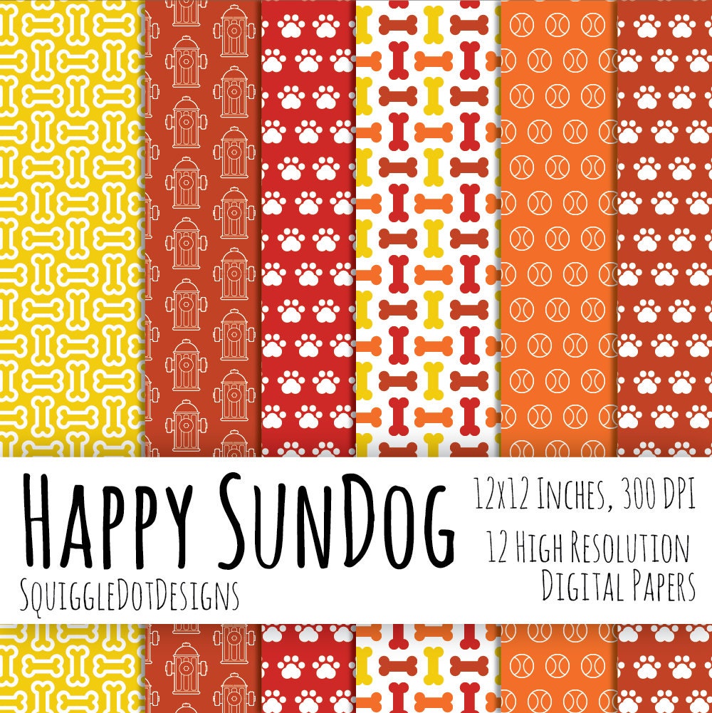 Dog Themed Digital Printable Paper for Cards, Crafts, Art and ...