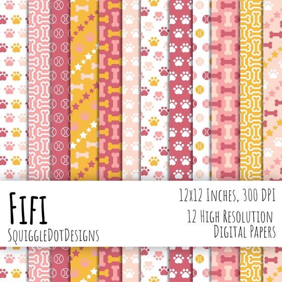 Dog Themed Digital Printable Paper for Cards Crafts Art and | Etsy