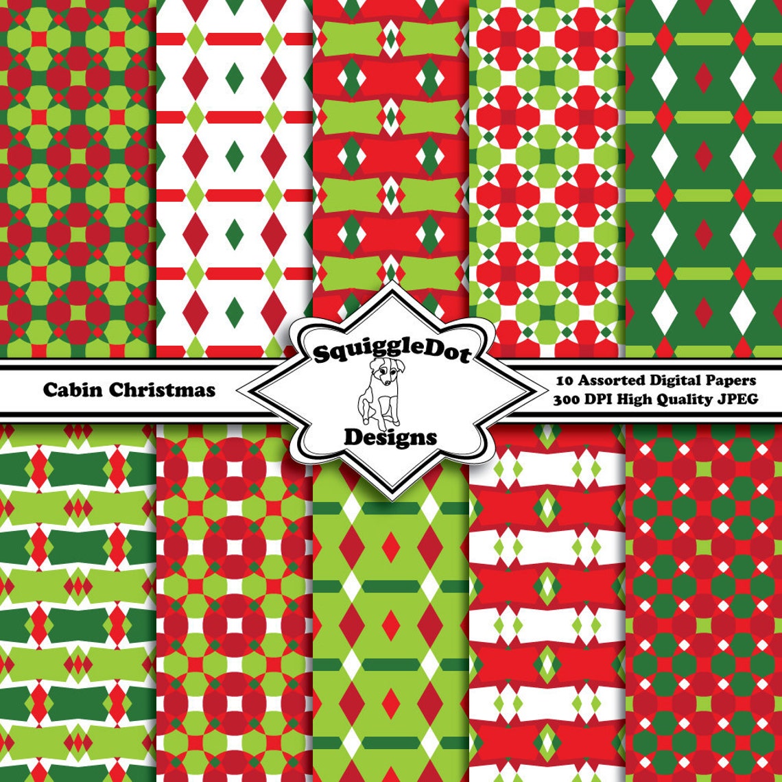 Printable Christmas Digital Paper for Cards, Crafts, Art and ...