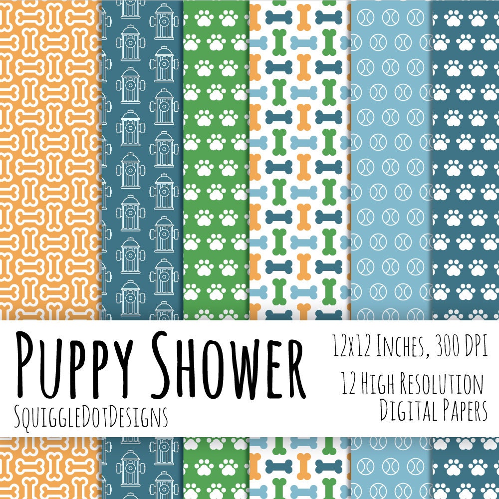 Dog Themed Digital Printable Paper for Cards, Crafts, Art and ...