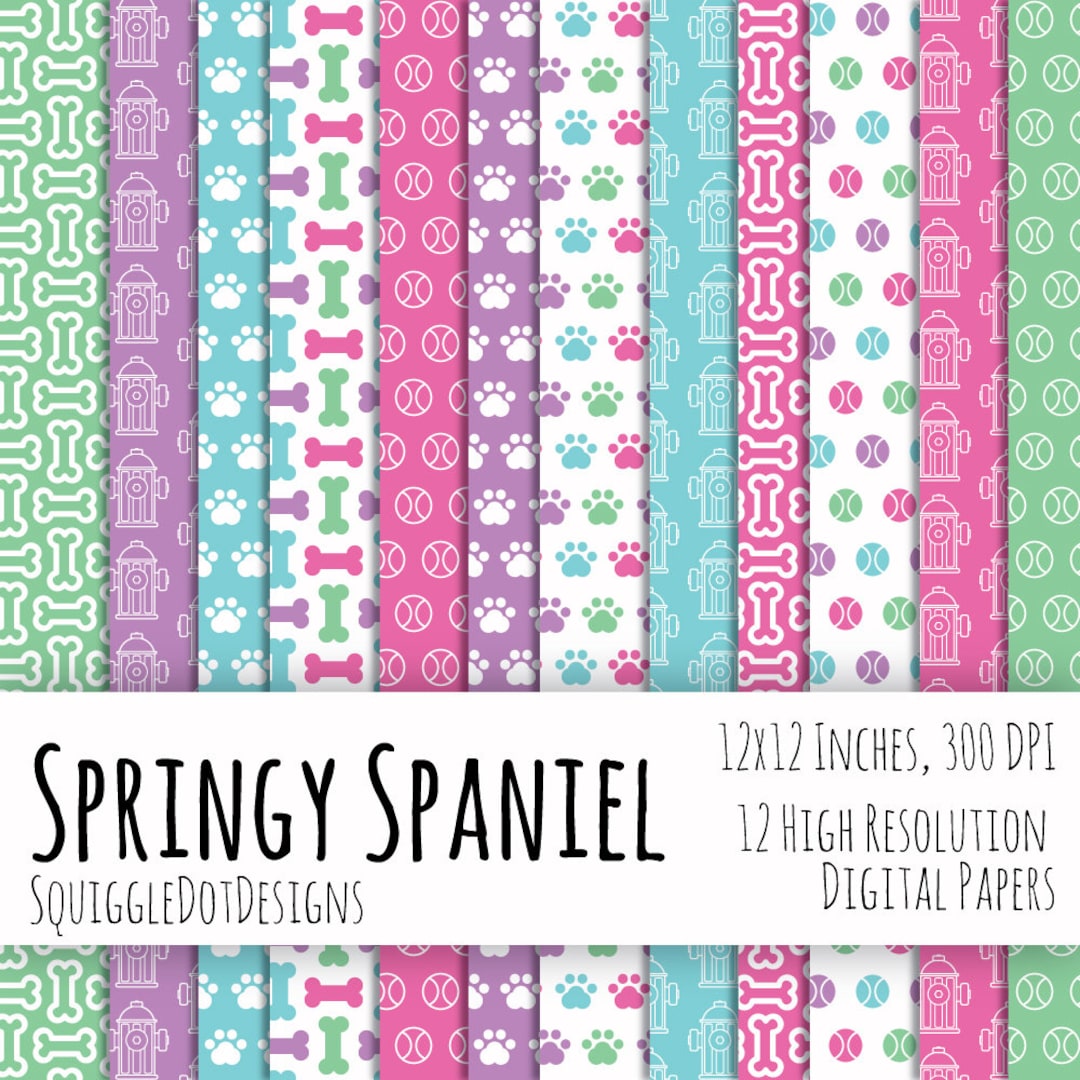 Dog Themed Digital Printable Paper for Cards, Crafts, and Scrapbooking ...