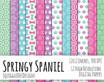 Dog Themed Digital Printable Paper for Cards, Crafts, Art and ...