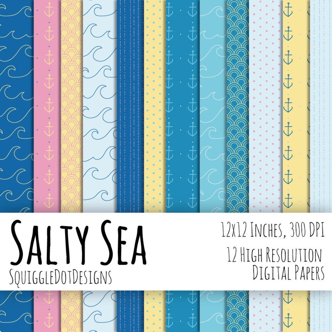 Beach Themed Digital Printable Background Paper for Web Design, Crafts ...