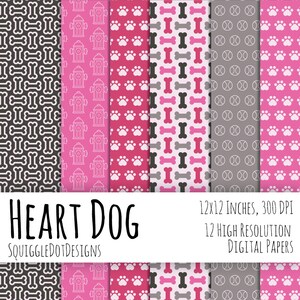 Dog Themed Digital Printable Paper for Cards, Crafts, Art and ...