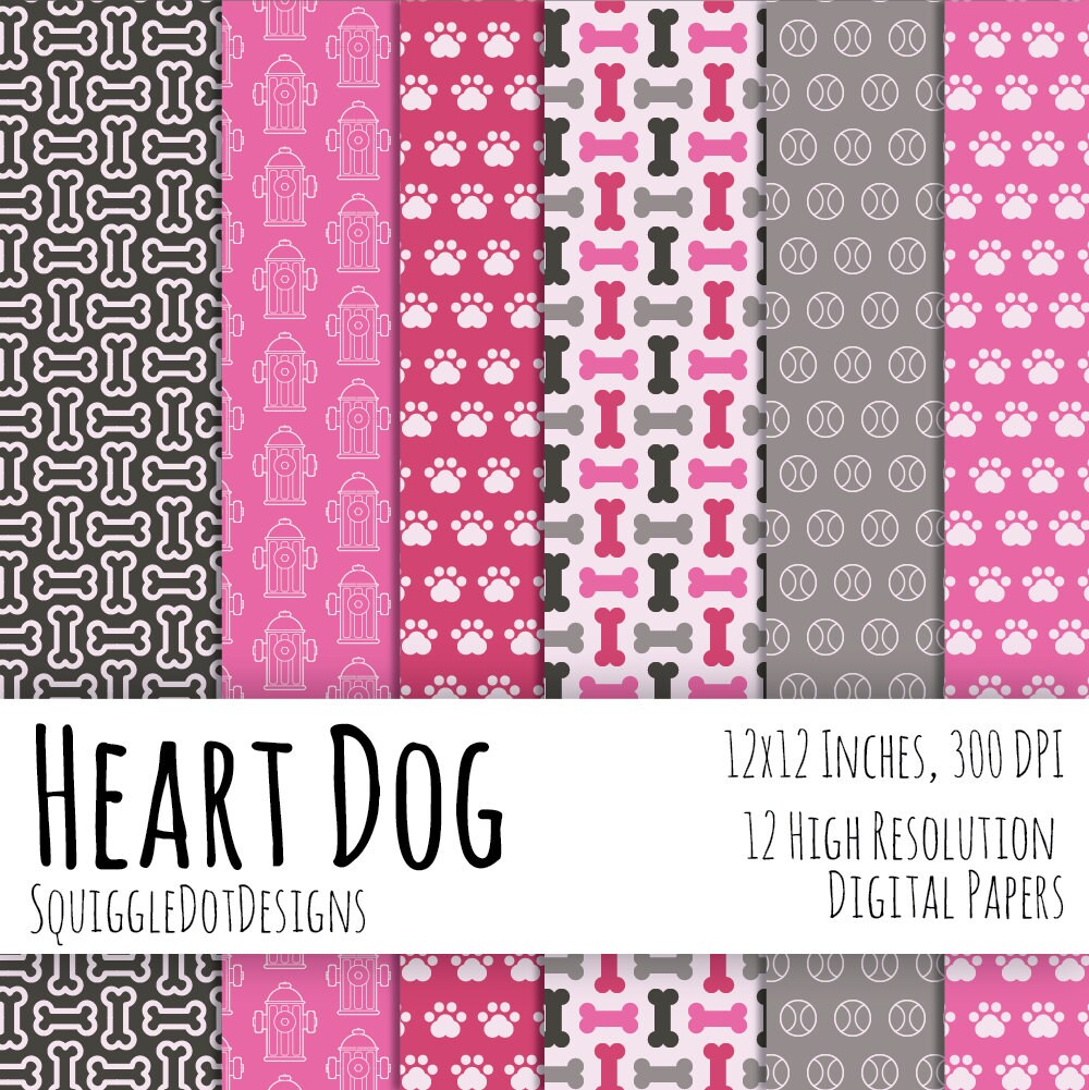 Dog Themed Digital Printable Paper for Cards, Crafts, Art and ...
