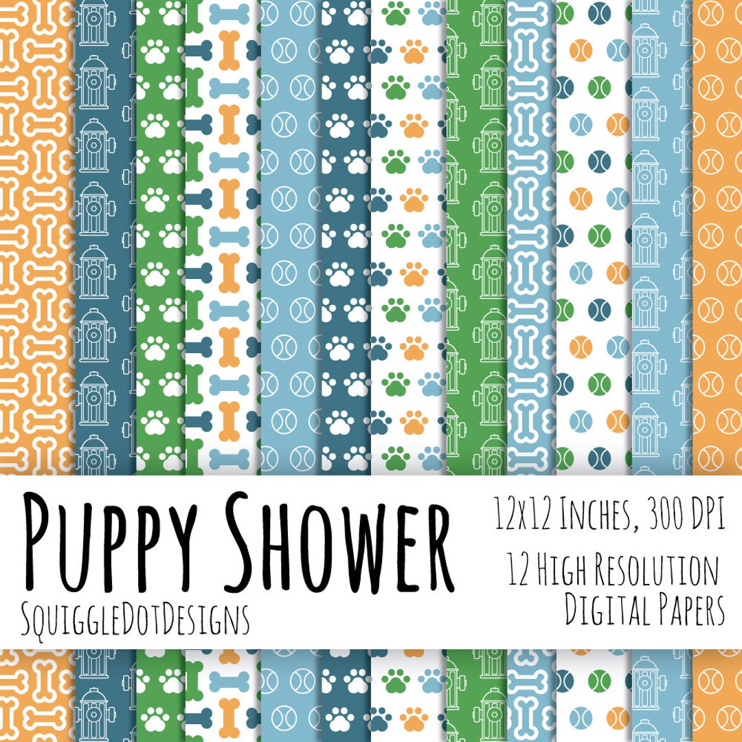 Dog Themed Digital Printable Paper for Cards, Crafts, Art and ...