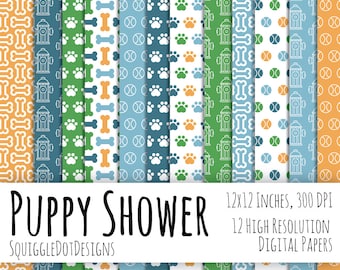Dog Themed Digital Printable Paper for Cards, Crafts, Art and ...
