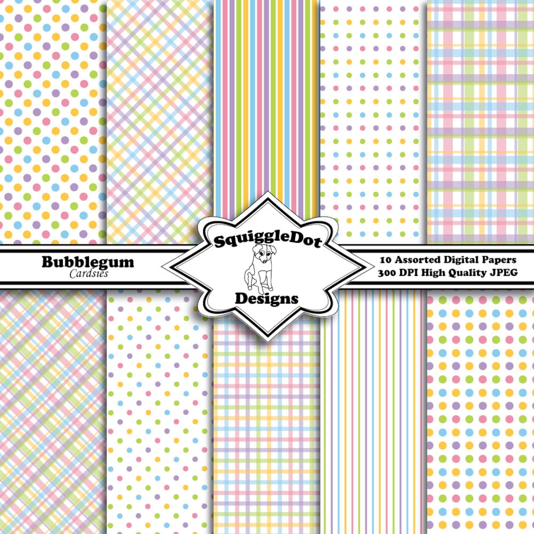 Printable Papers - Digital Scrapbook Paper in Spring Colors With Small ...
