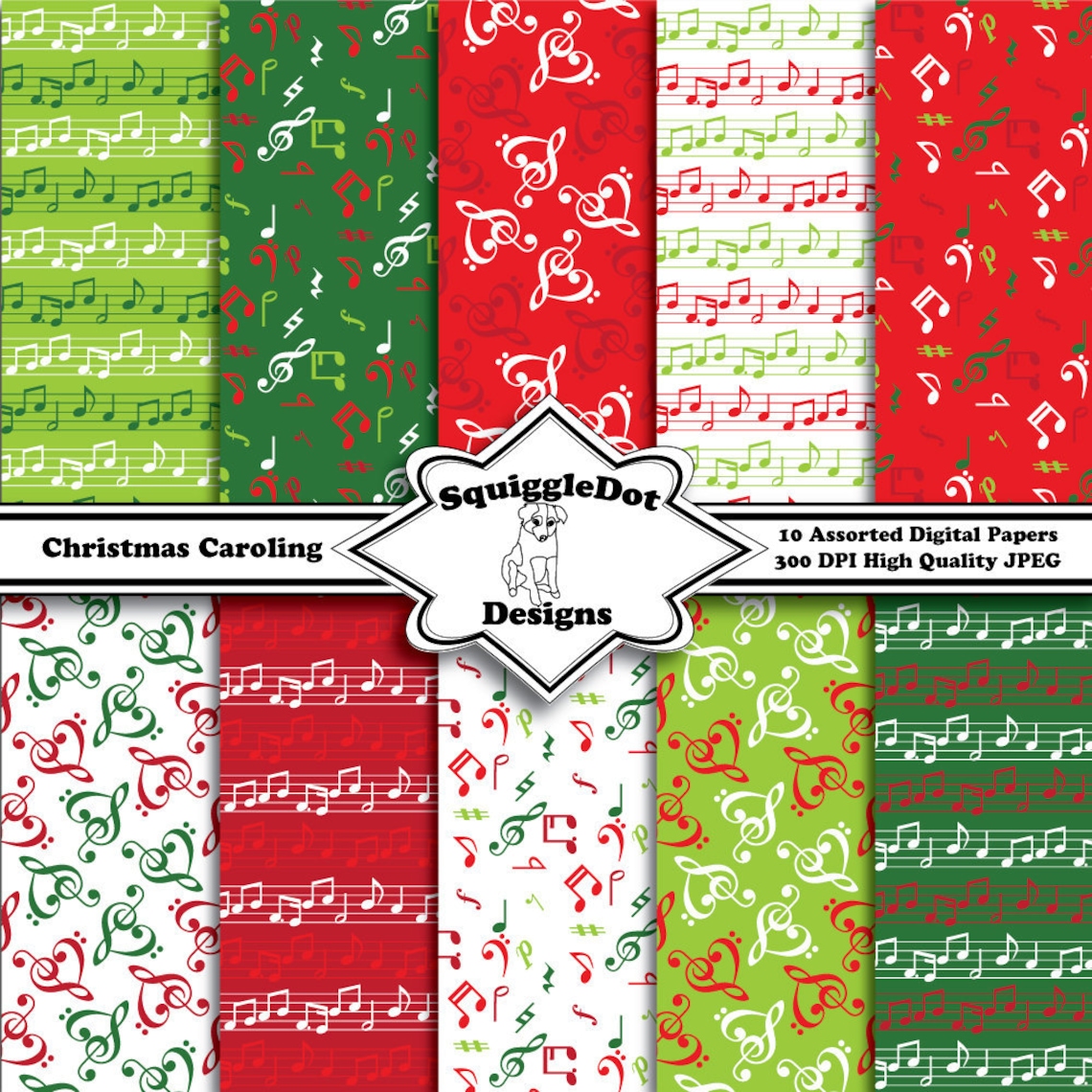 Printable Christmas Digital Scrapbook Paper for Cards, Crafts, Art and ...