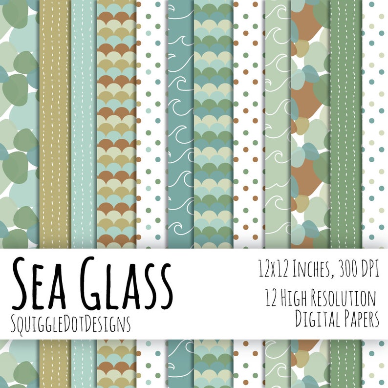 Ocean Theme Digital Printable Paper for Cards, Crafts, Art and ...