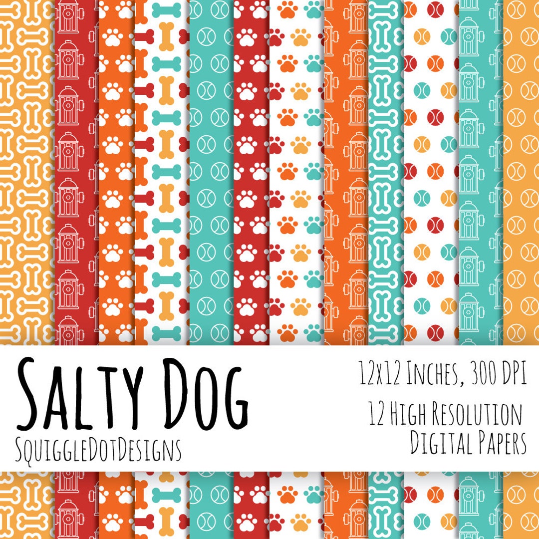 Dog Themed Digital Printable Paper for Cards, Crafts, Art and ...