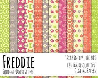 Dog Themed Digital Printable Paper for Cards, Crafts, Art and ...