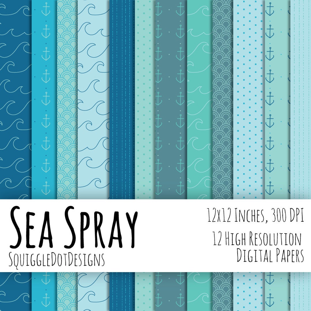 Ocean Themed Digital Printable Background Paper for Web Design, Crafts ...