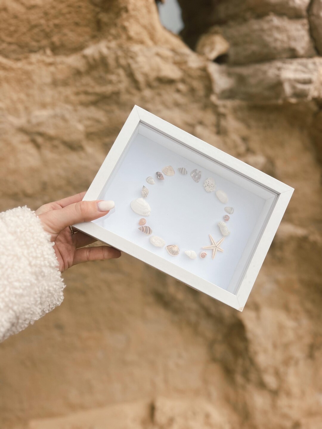 Custom Seashell Circle 5x7 With Frame - Etsy