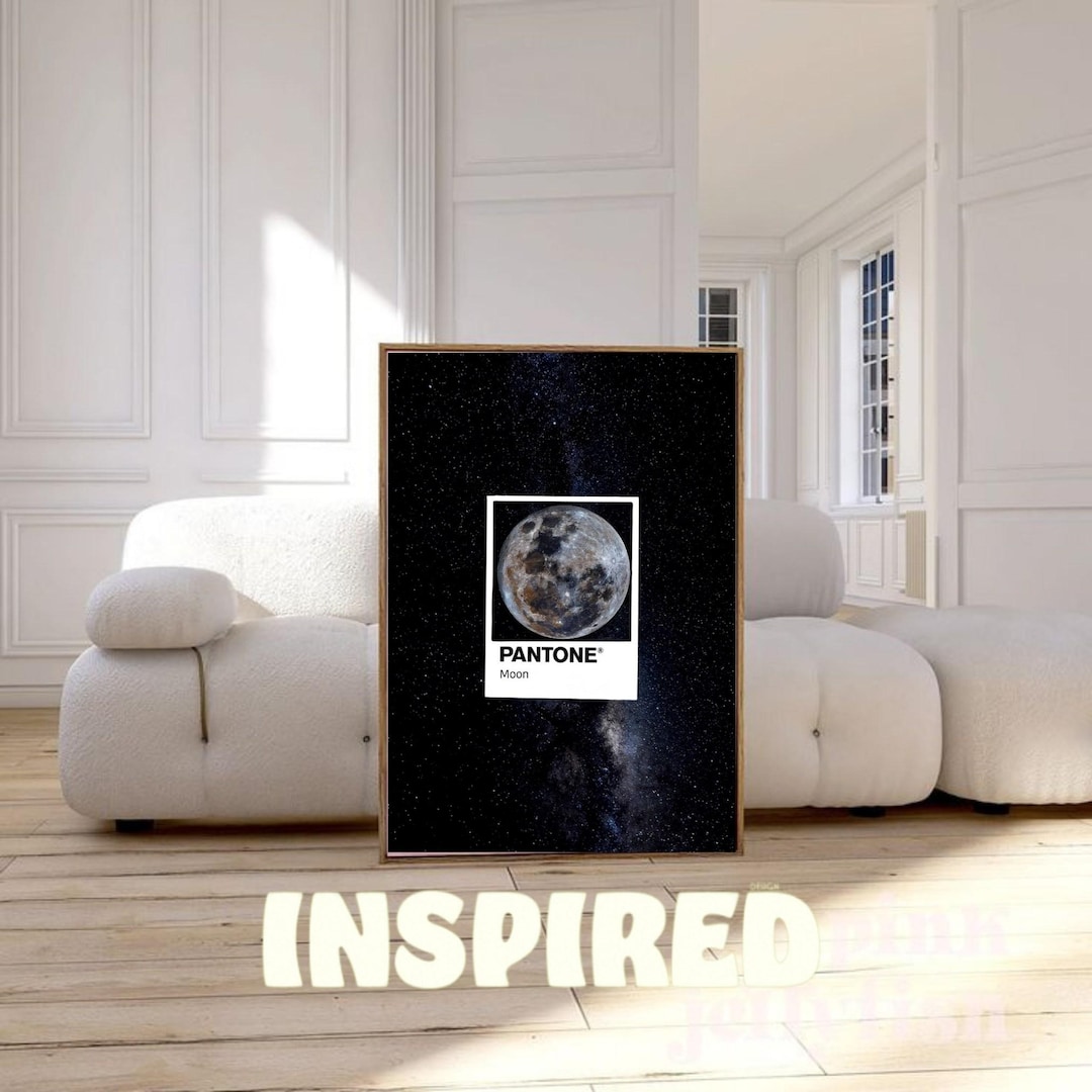 Pantone Moon Art Print, Celestial Wall Decor, Digital Download, Space ...