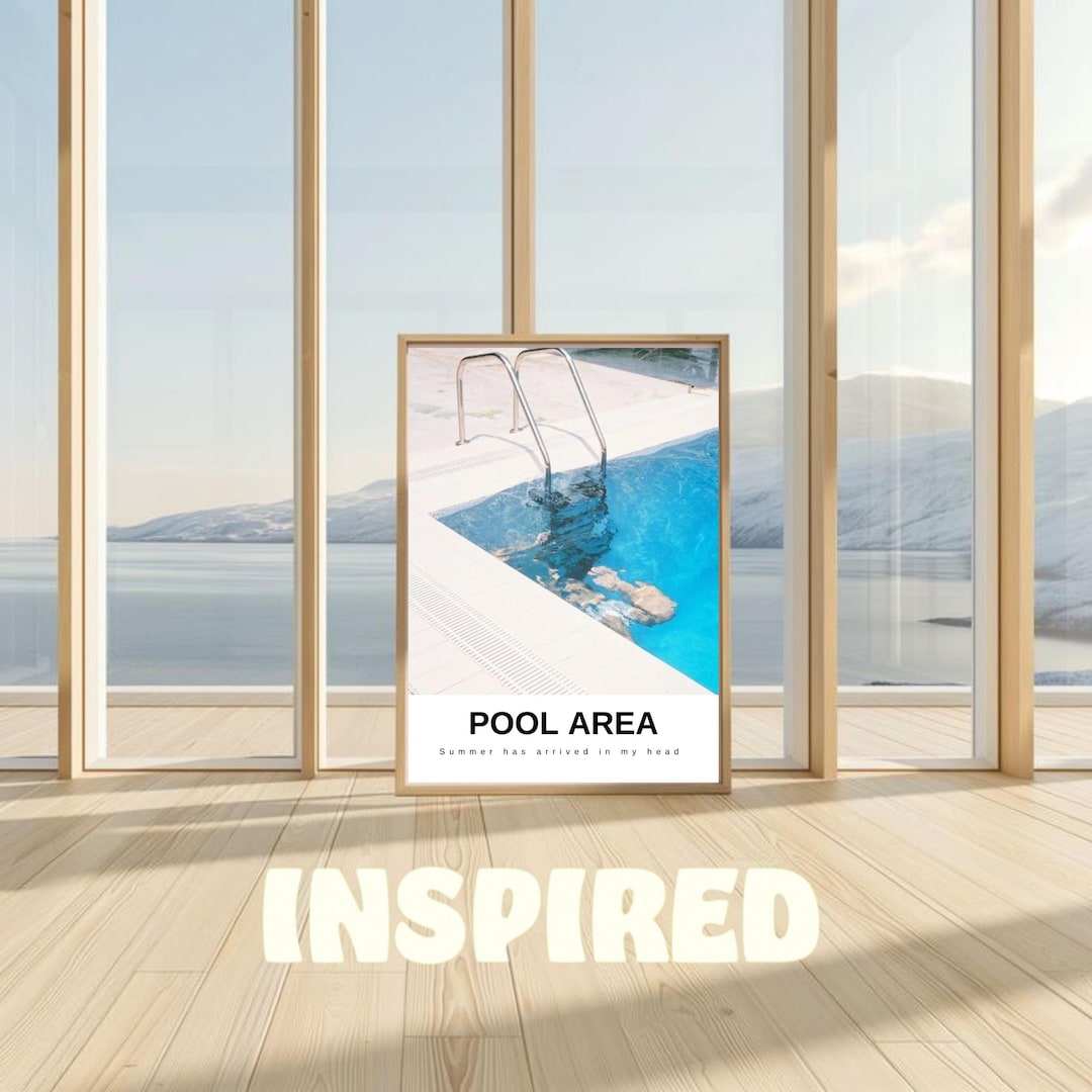 Pool Area Wall Art, Summer Vibes, Pool Print, Minimalist Decor, Digital ...