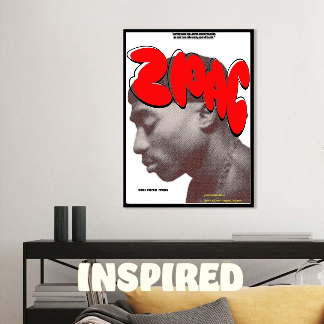Tupac Poster | 2PAC Typography Art | Modern Hip Hop Decor ...